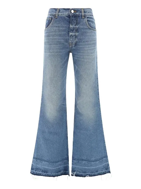 Chloé Frayed Edge Flared Jeans - Blue