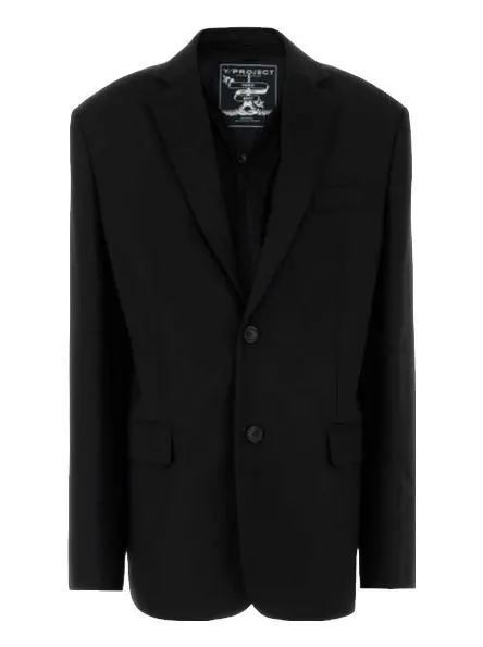 Y/project Oversized Lapel Blazer - Black