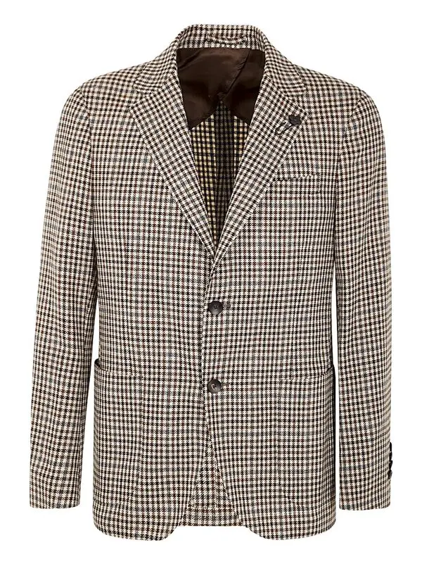 LARDINI Single-breasted Checked Tailored Blazer - Multicolor