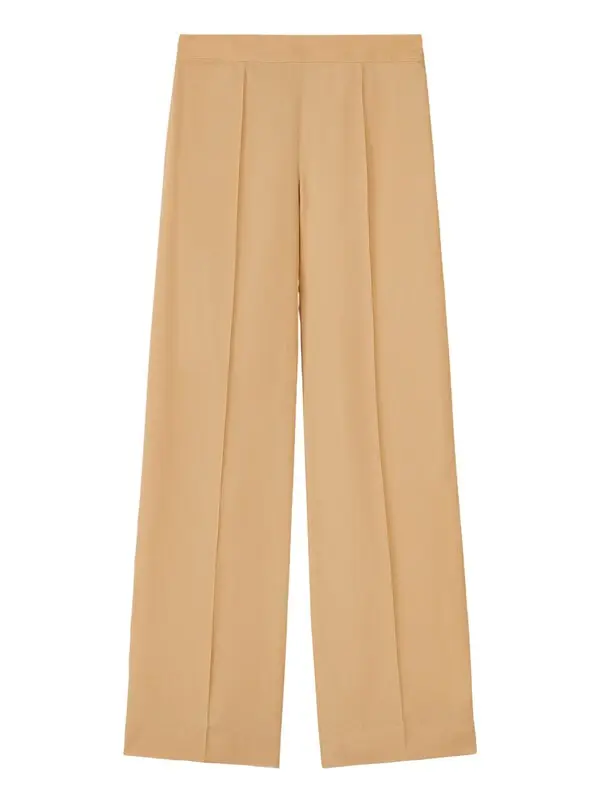 JIL SANDER High-waisted Wide-leg Trousers With Pleats - Nude