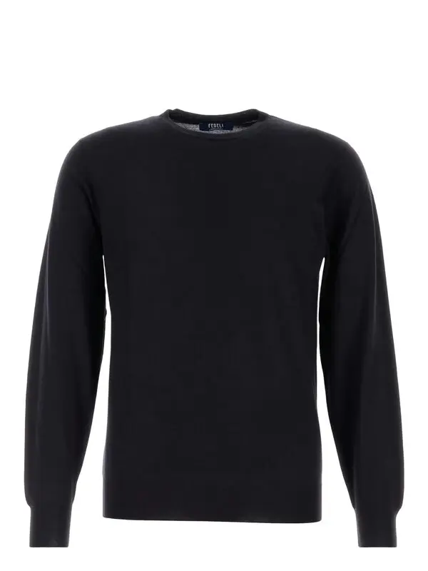 Fedeli Crewneck Knit Shirt - Midnight Blue