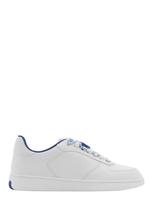 Burberry Round Toe Low Top Sneakers With Equestrian Knight Logo - White