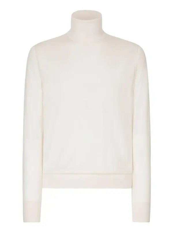 Dolce & Gabbana Roll Neck Long Sleeve Jumper - White