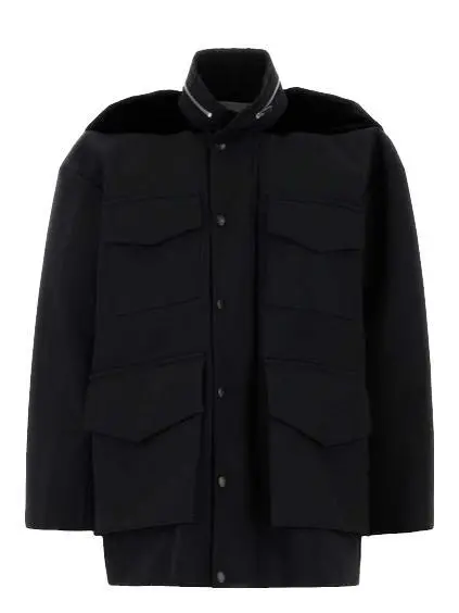 Sacai Velvet Panel Jacket - Black