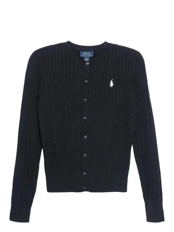 Polo Ralph Lauren Cable Knit Button-up Cardigan - Black/white