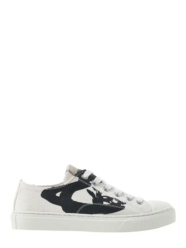 VIVIENNE WESTWOOD Lace-up Low-top Sneakers With Patchwork Design - White