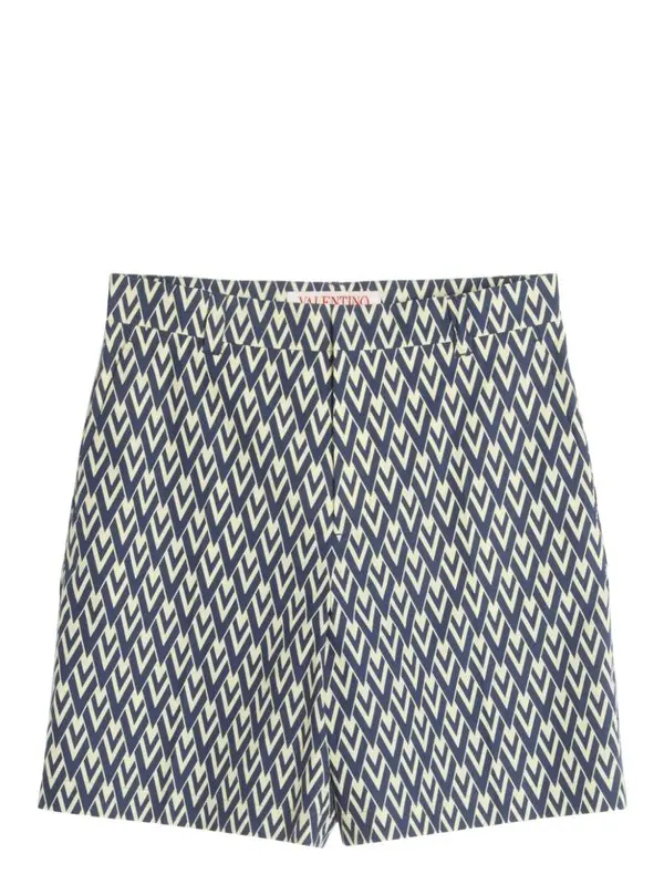 Valentino Garavani Printed Patterned Shorts - Navy Blue