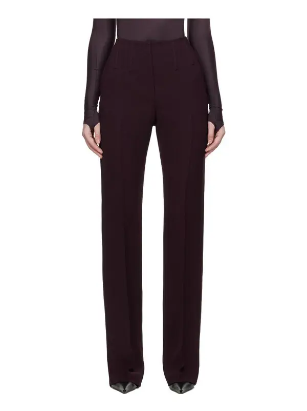 MUGLER Pleated Wool Trousers - Black