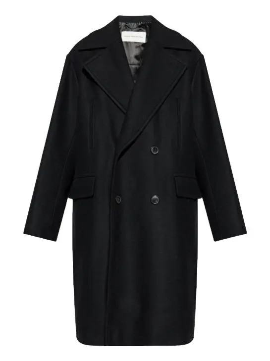 Dries Van Noten Long Sleeve Coat - Black