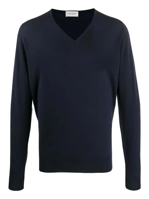 John Smedley Blenheim V-neck Fine Knit Jumper - Black