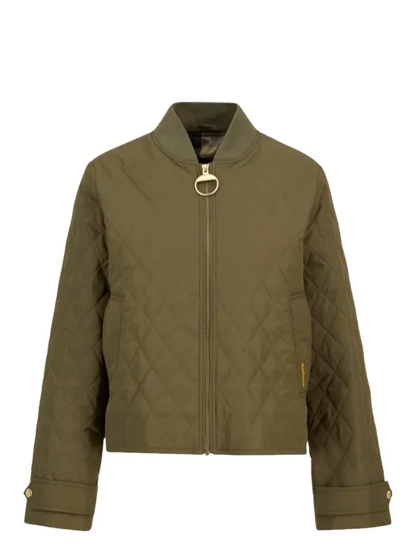 Barbour Diamond-quilt Zip Jacket - Ivy Green/quaint Green