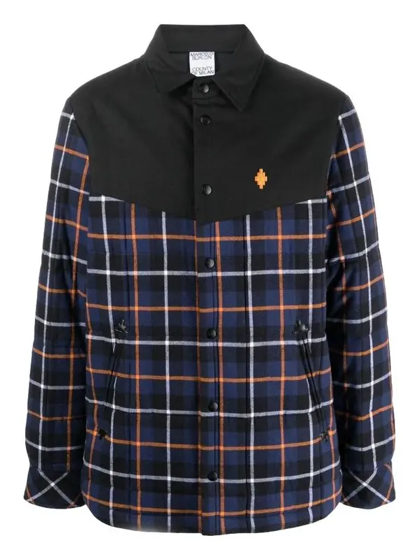 MARCELO BURLON COUNTY OF MILAN Cross Checked Overshirt - Black