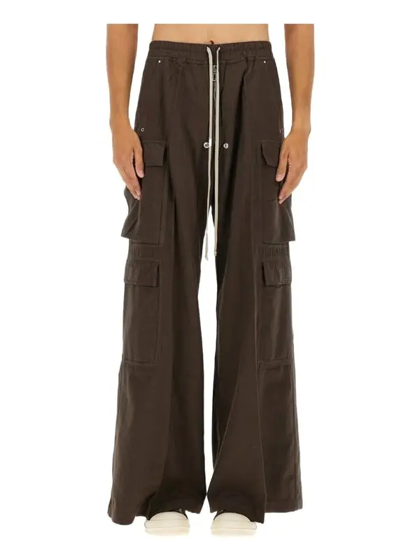 Rick Owens Wide Leg Cargo Pants - Brown