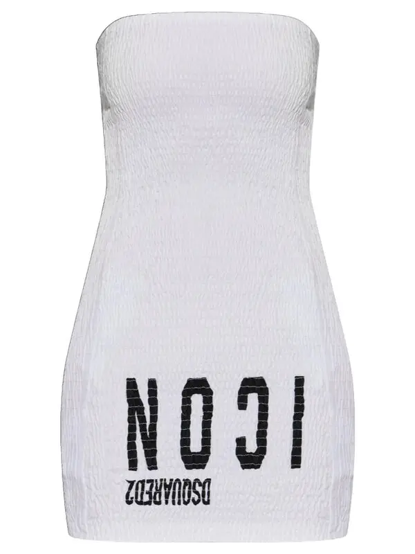 Dsquared2 Icon Printed Mini Dress - White