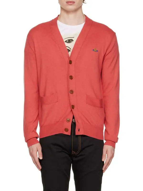 VIVIENNE WESTWOOD V-neck Knitted Cardigan - Red