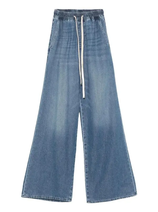 7 For All Mankind Wide Leg Jeans With Elasticated Drawstring Waist - Blue