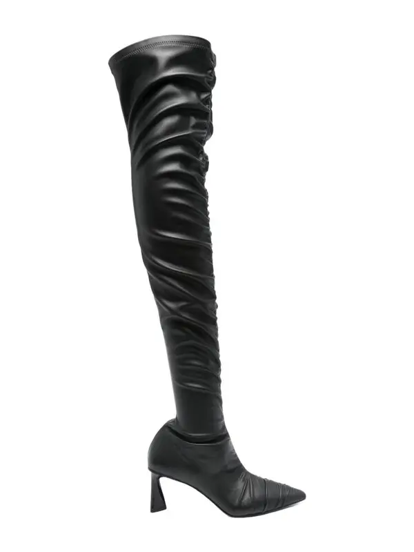 Stella McCartney Elsa Ruched Thigh-high Boots - Black