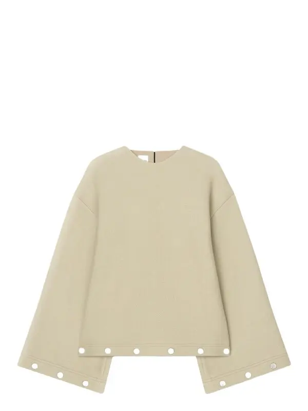 Nanushka Anwen Studded Felted Top - Oat