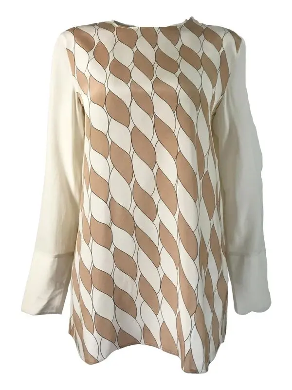 Sportmax Long-sleeved Blouse With Geometric Print - Multicolor