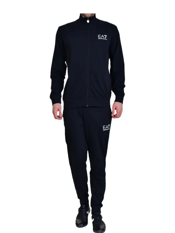 EA7 Long-sleeved Sports Suit With Logo - Black