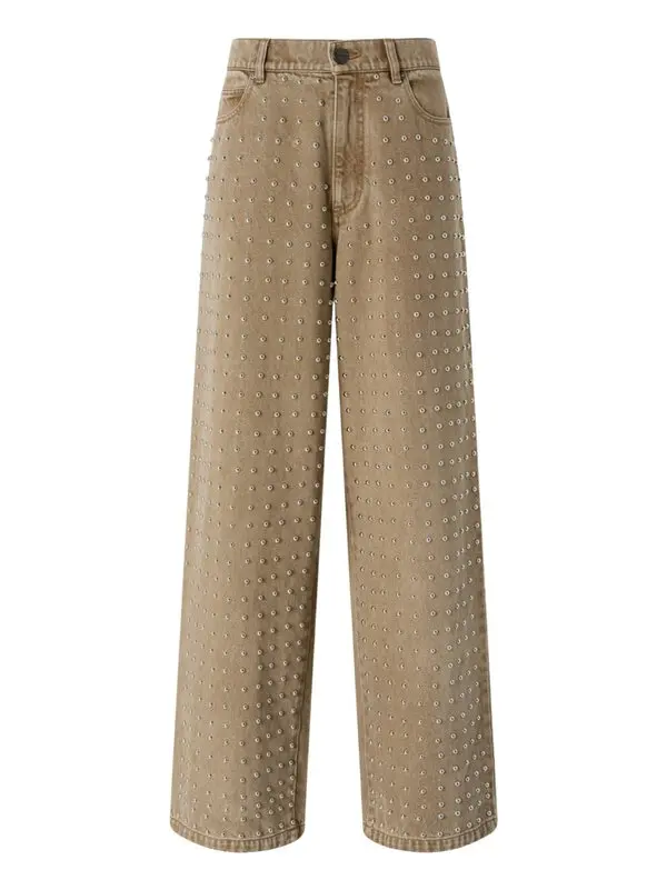 Pinko Five Pockets Studded Jeans - Brown
