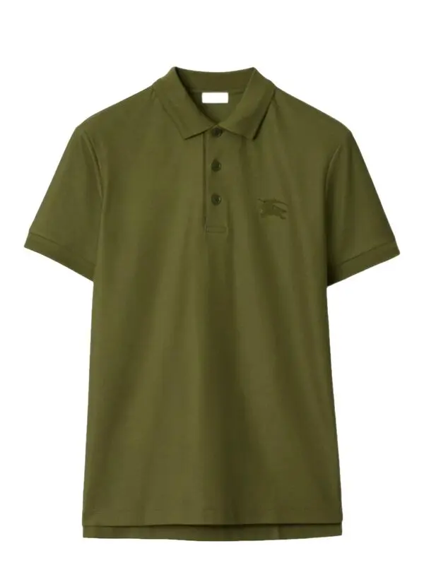 Burberry Logo Embroidered Short-sleeved Polo Shirt - Olive