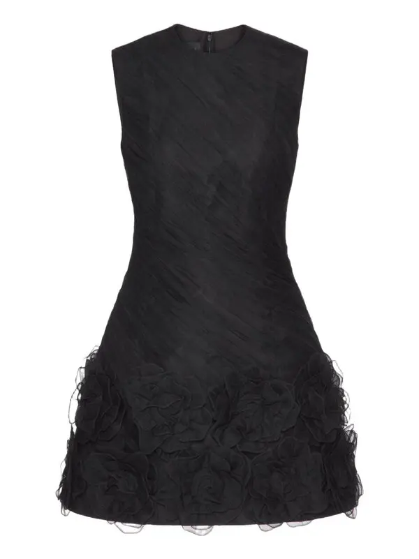 Valentino Garavani Sleeveless Dress With Ruffle Embellishments - Black