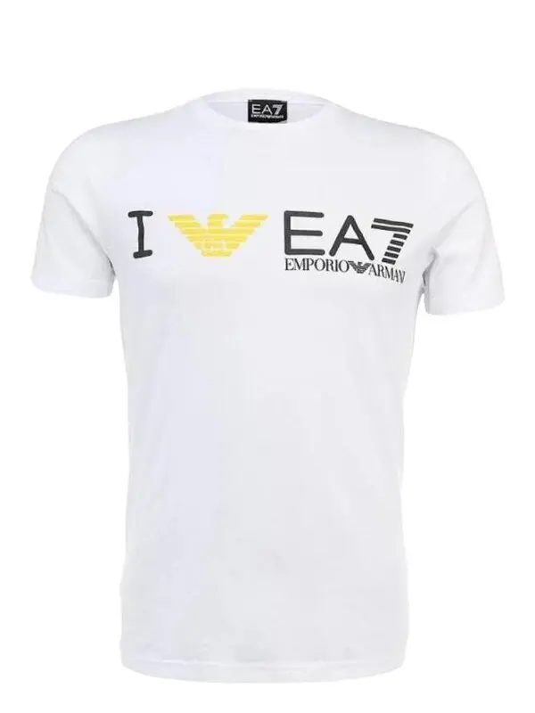 EA7 Round-necked Logo T-shirt - White