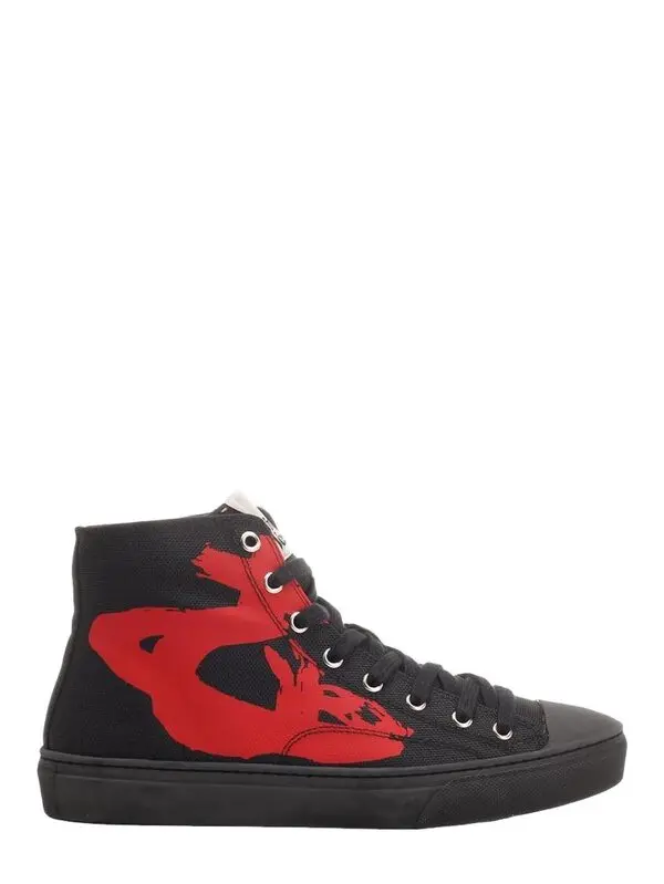VIVIENNE WESTWOOD Side-print High-top Sneakers - Black