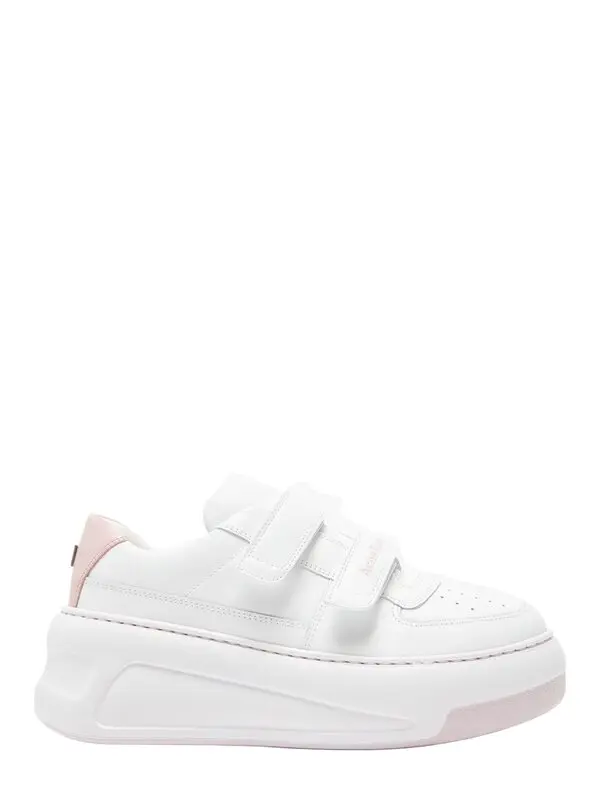 Acne Studios Platform Sneakers With Velcro Closure - Optical White/pink