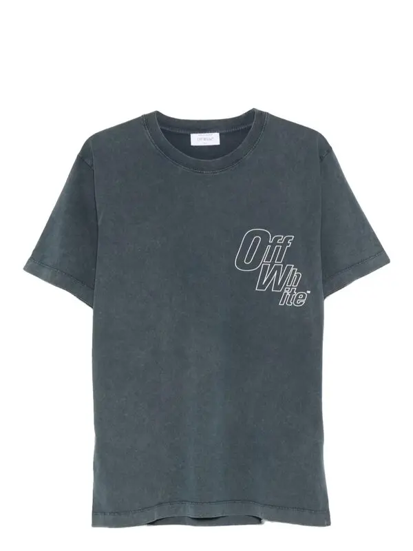 Off-White Outline-arrow Logo-print T-shirt - Grey