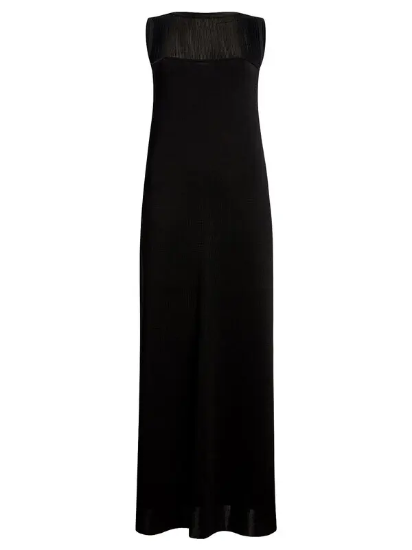 Khaite Sleeveless Sheer-panel Maxi Dress - Black