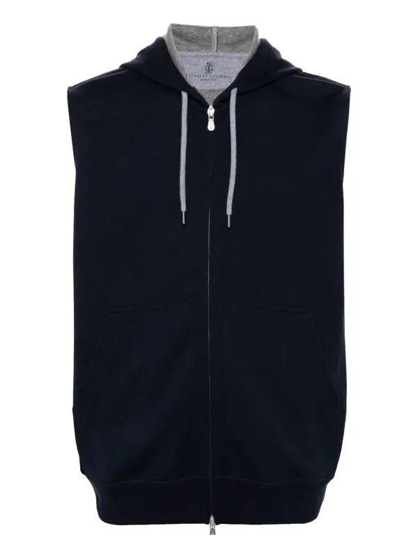 Brunello Cucinelli Drawstring Sleeveless Hoodie - No