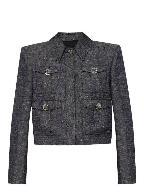 Givenchy 4g Buttoned Cropped Jacket - Denim Blue