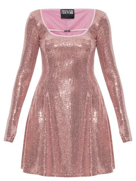 Versace Sequin Embellished Mini Dress - Pink