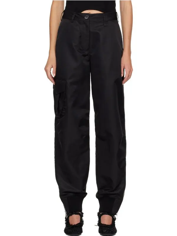Simone Rocha Satin Cargo Pants - Black
