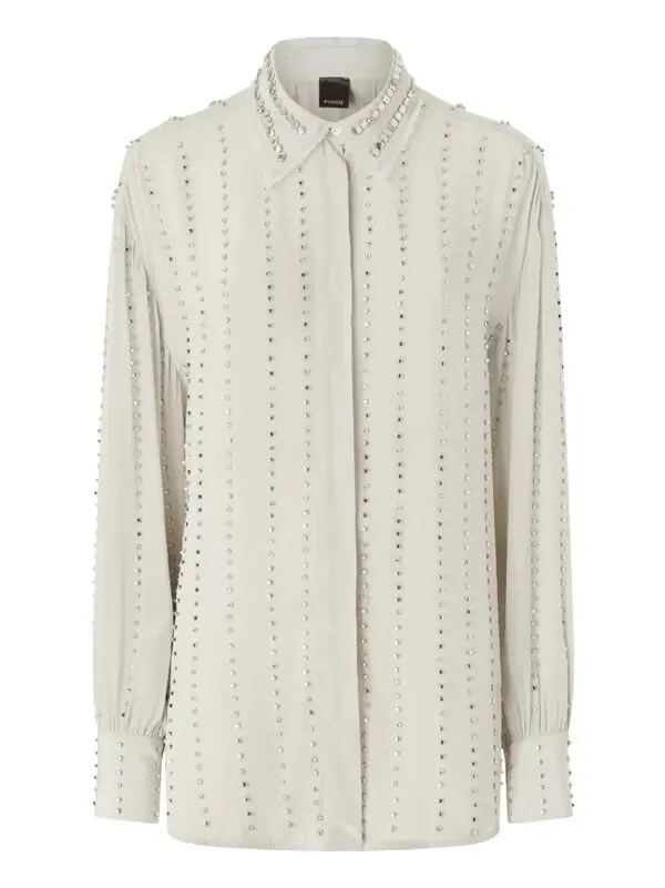 Pinko Caitlin Embellished Striped Shirt - White