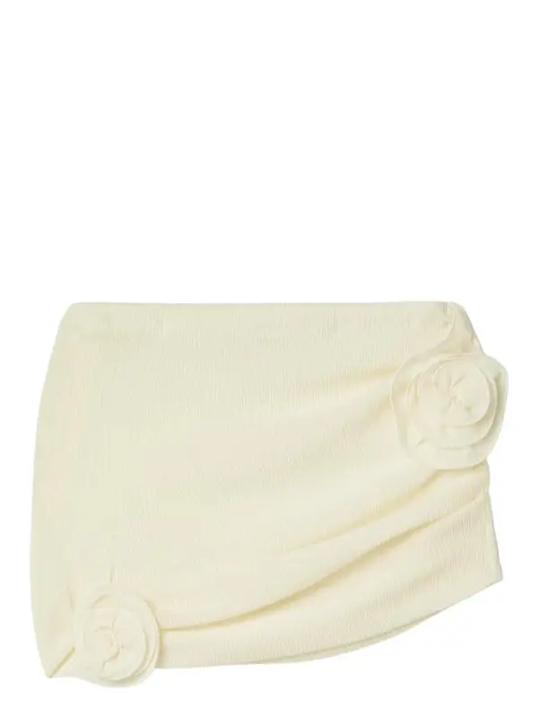 Magda Butrym Floral Embellished Crepe Mini Skirt - Cream