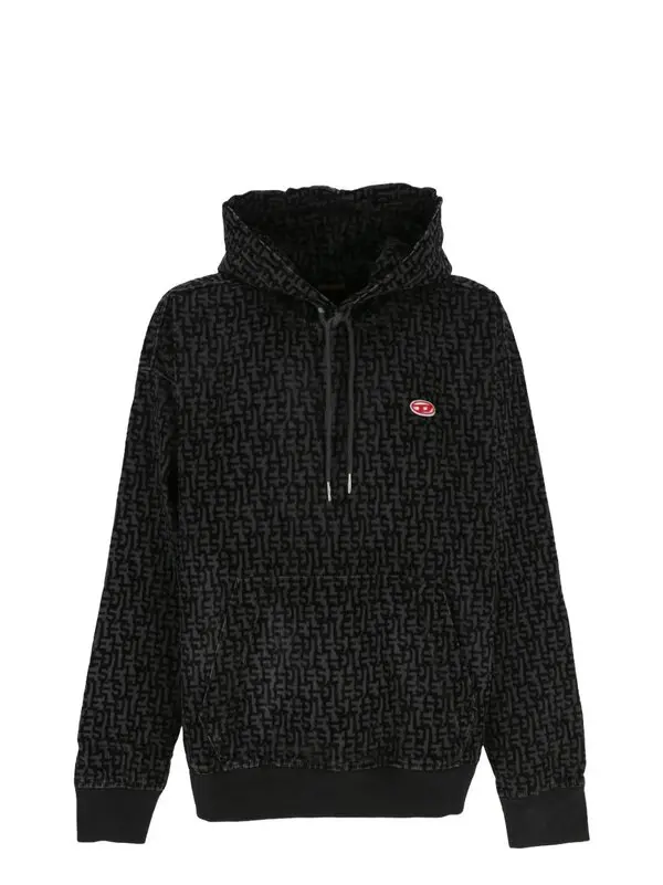 DIESEL® D-um-rib Track Drawstring Hoodie - Black