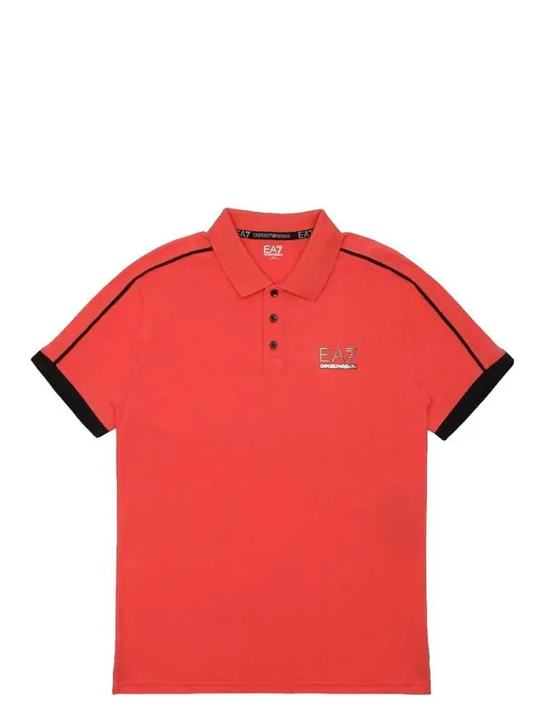 EA7 Logo Lapel Polo Shirt - Red