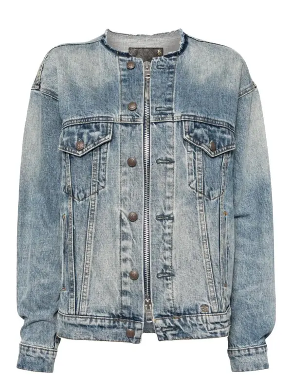 R13 Faded Effect Denim Coat - Caxton Blue