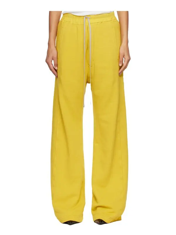 Rick Owens Wide-leg Fleece Trousers - Yellow