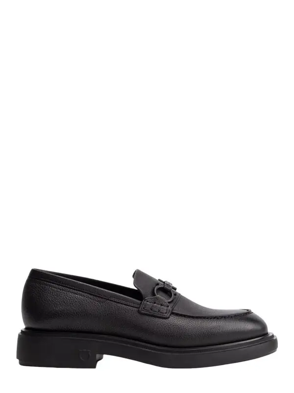 FERRAGAMO Gancini Buckled Loafers - Black