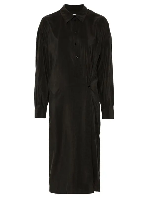 LEMAIRE Straight Collar Twisted Dress - Dark Espresso
