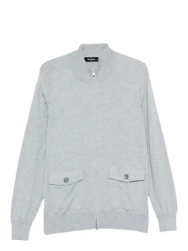 GRAN SASSO Zip-up Long-sleeve Sweatshirt With Pockets - Light Gray