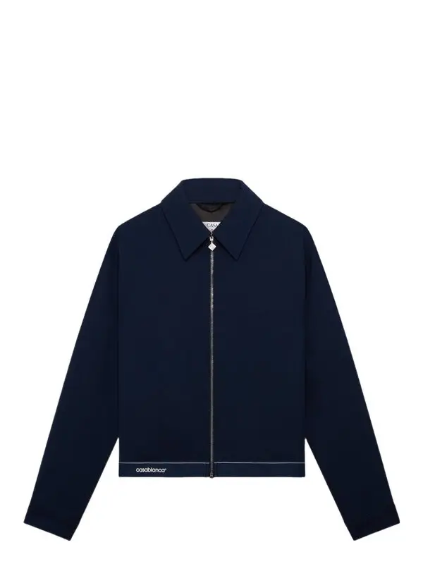 Casablanca Logo Trim Shirt Jacket - Navy Blue