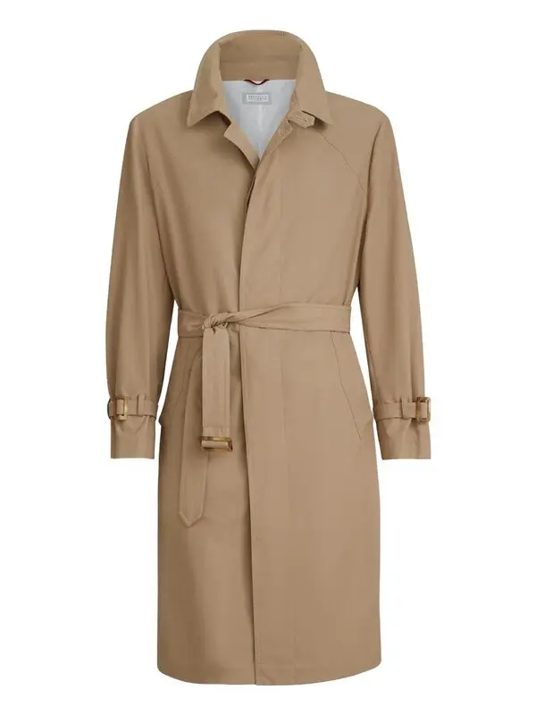 Brunello Cucinelli Single-breasted Belted Coat - Brown