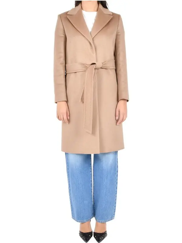 Max Mara Belted Midi-length Coat - Nude
