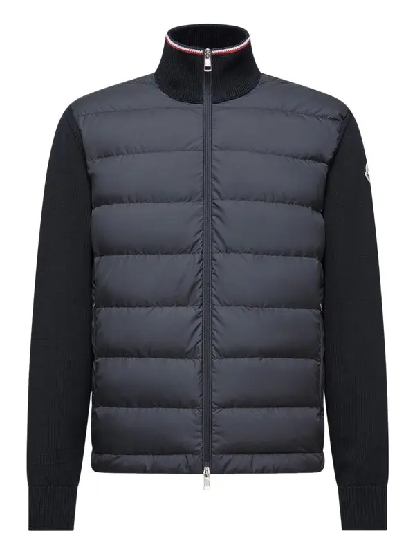Moncler High Neck Quilted Jacket - Blue