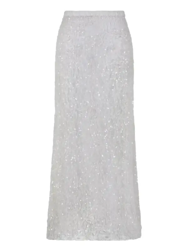 P.a.r.o.s.h Midi Skirt With Sequin Embellishments - White